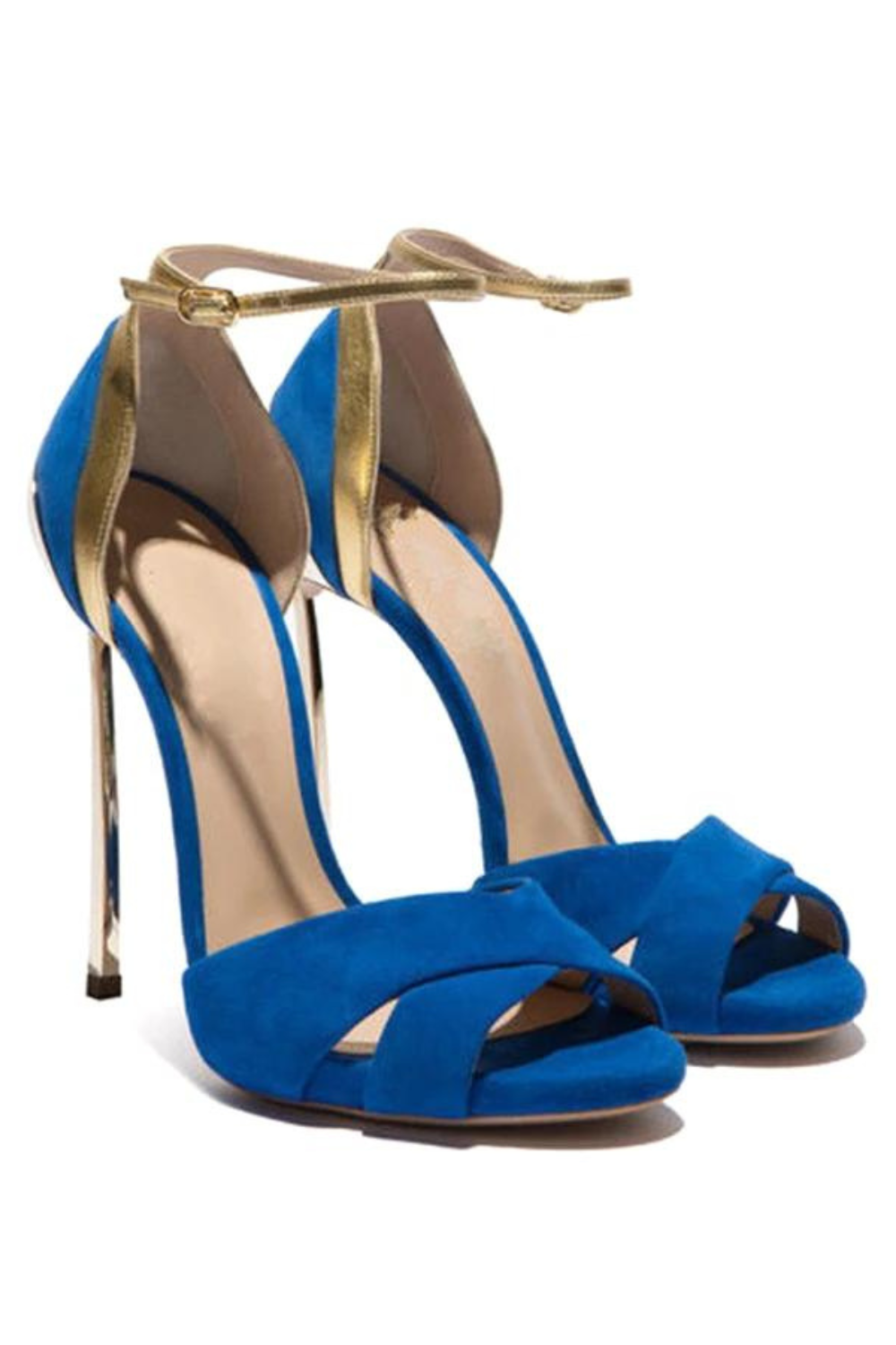 Woman Cross Strap Peep Toe Covered Metal Heels Sandals Woman Suede Pat