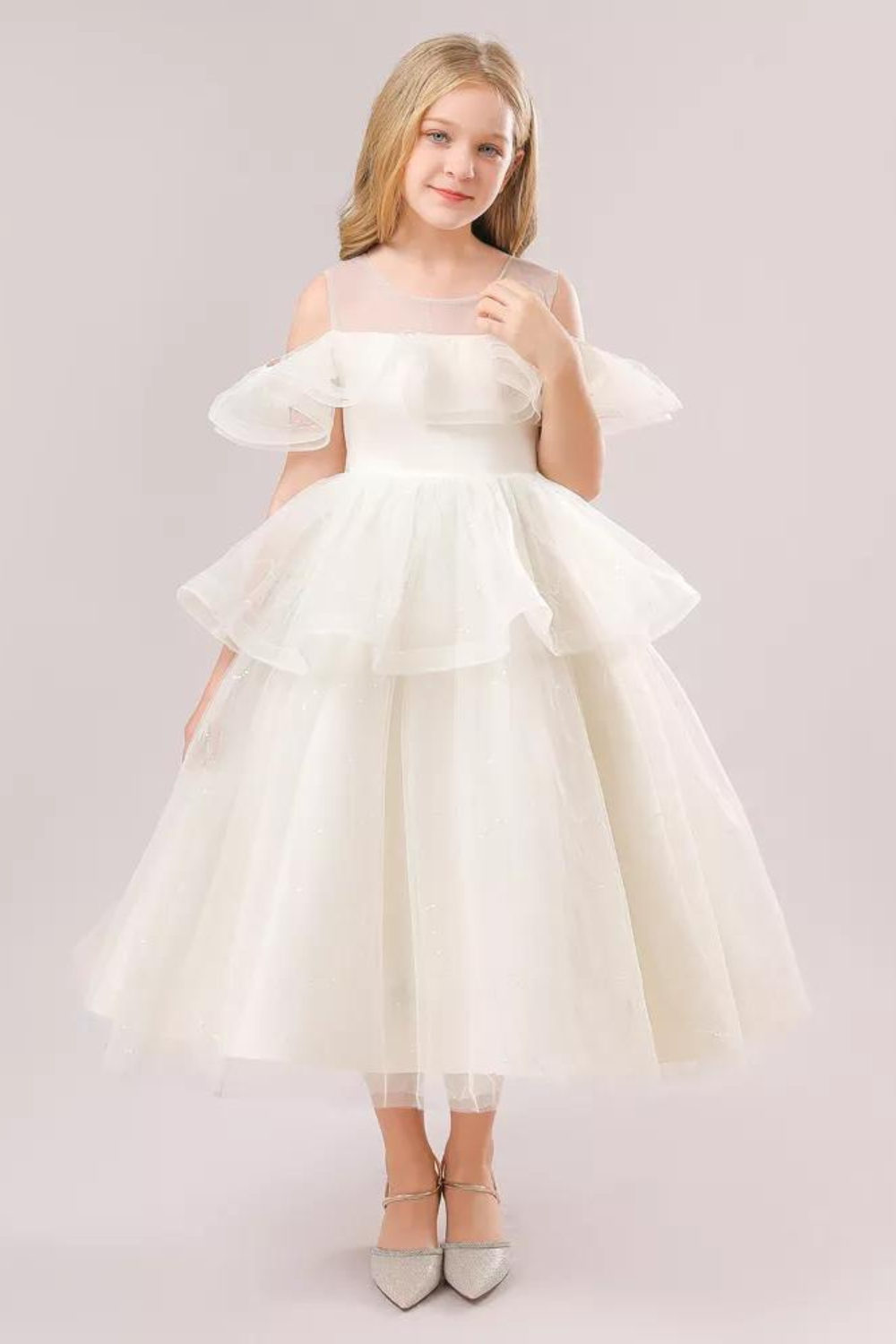 Formal Kids Girls Flower Wedding Dress Children Costume Princess Party